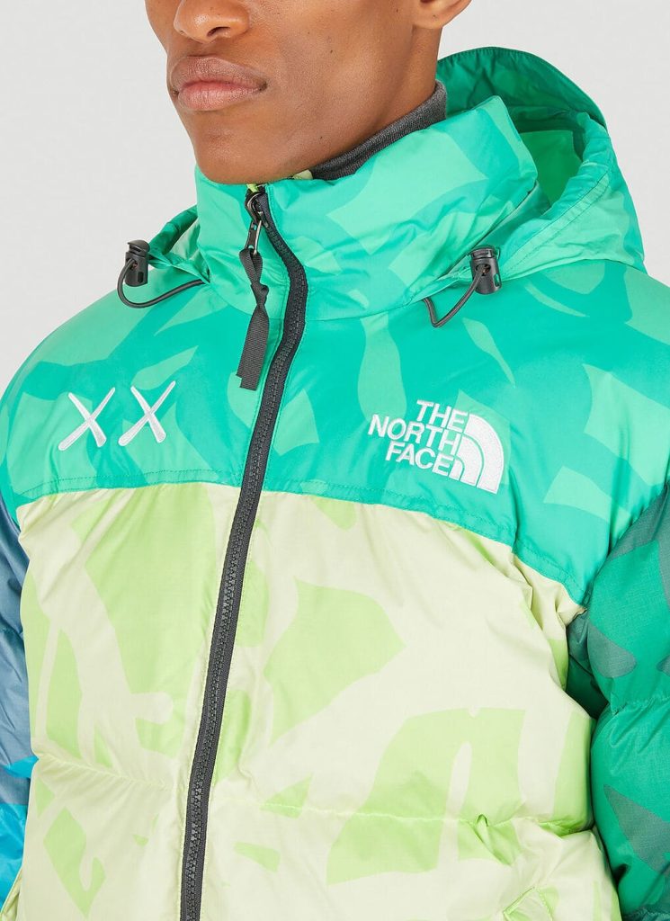 KAWS x The North Face Youth Retro 1996 Nuptse Jacket KW Safety Green - Kaws-Shop