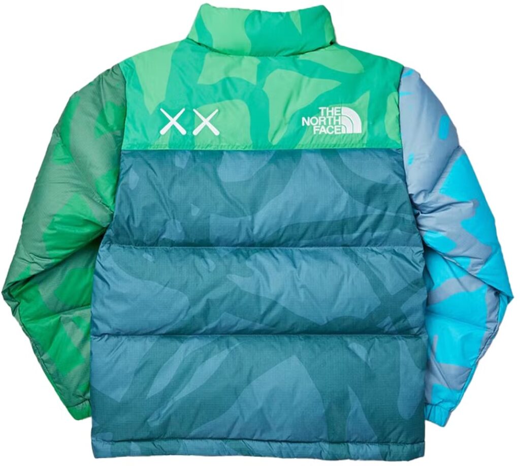 KAWS x The North Face Youth Retro 1996 Nuptse Jacket KW Safety Green - Kaws-Shop